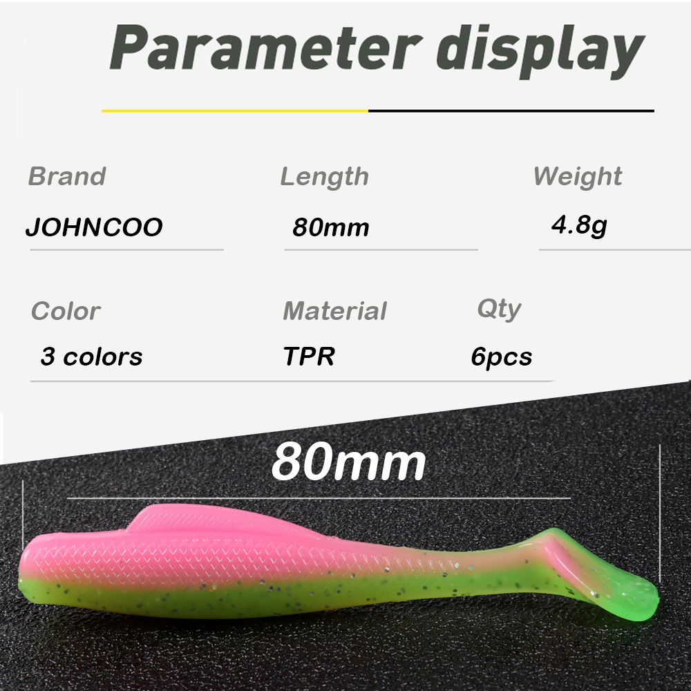 เหยื่อตกปลาเทราท์ หนอน แบบนิ่ม คละสี TPR 80 มม. 4.8 กรัม 6 ชิ้น ต่อแพ็ก ...