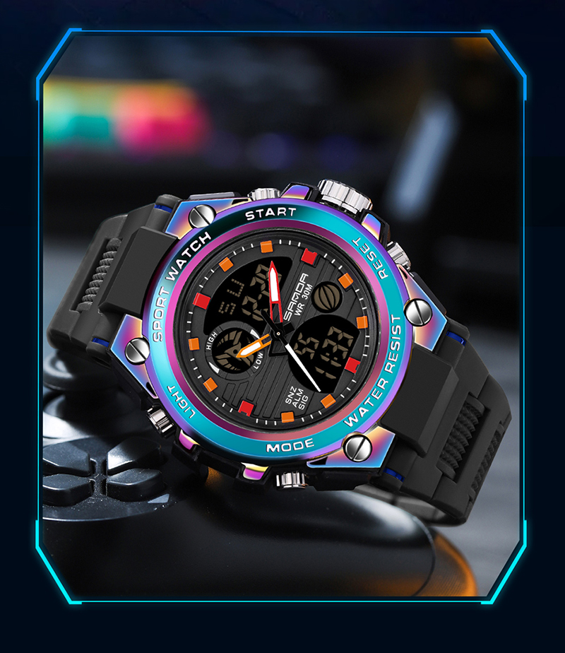 Sanda 739-2/ในสต็อกกันน้ํานาฬิกาผู้ชายกีฬานาฬิกาแฟชั่น LED Multi-Function นาฬิกาผู้ชาย | Shopee ...