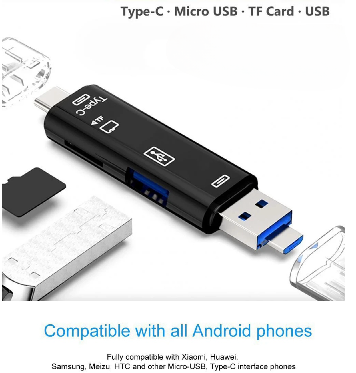 เครื่องอ่านการ์ด OTG 3-in-1 อะแดปเตอร์ฮับ USB 3.0 Type C สําหรับ TF SD ...