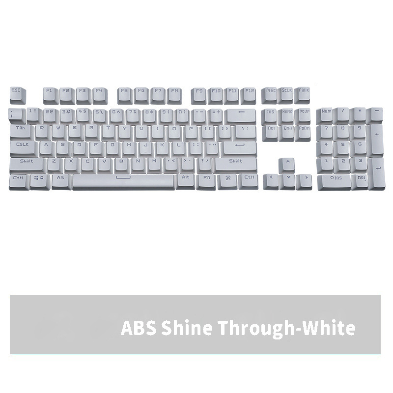 สีขาว Shine Through Keycaps ABS Double-Shot OEM Profile Keycap Custom ...