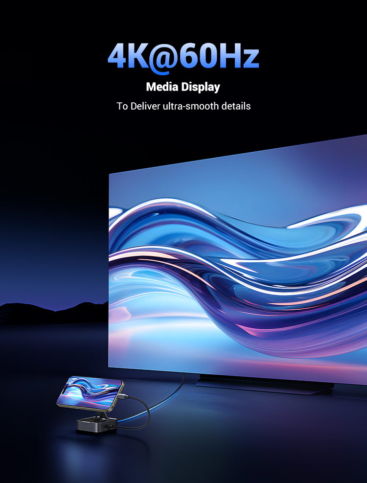 Ugreen พับ USB C HUB 4K60Hz HDMI PD100W USB3.0 Docking Station สําหรับโทรศัพท์แท็บเล็ตแล็ปท็อป ...