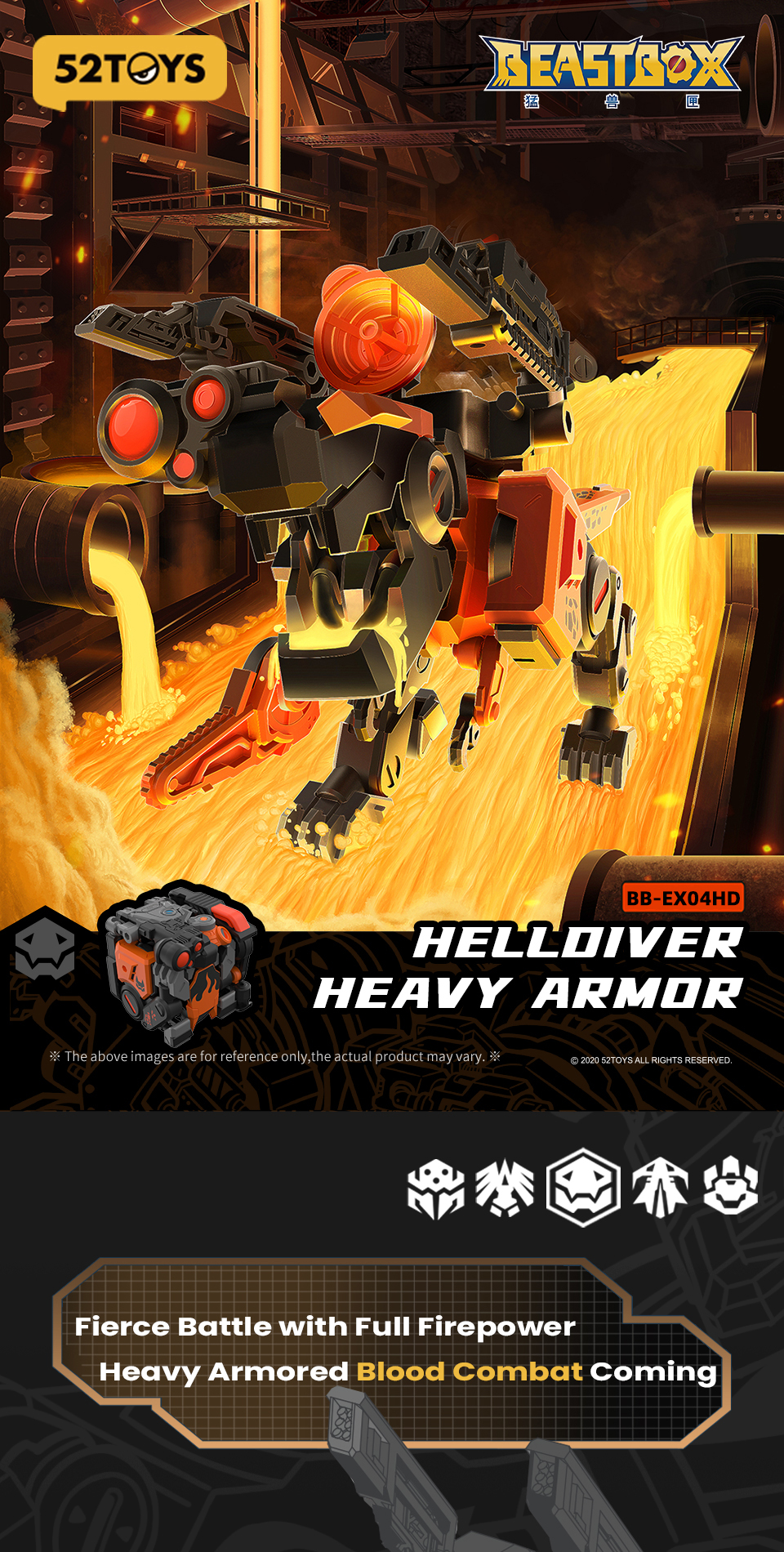 52toys BEASTBOX HELLDIVER / HEAVY ARMOR Mecha Deformation Action Figure ...