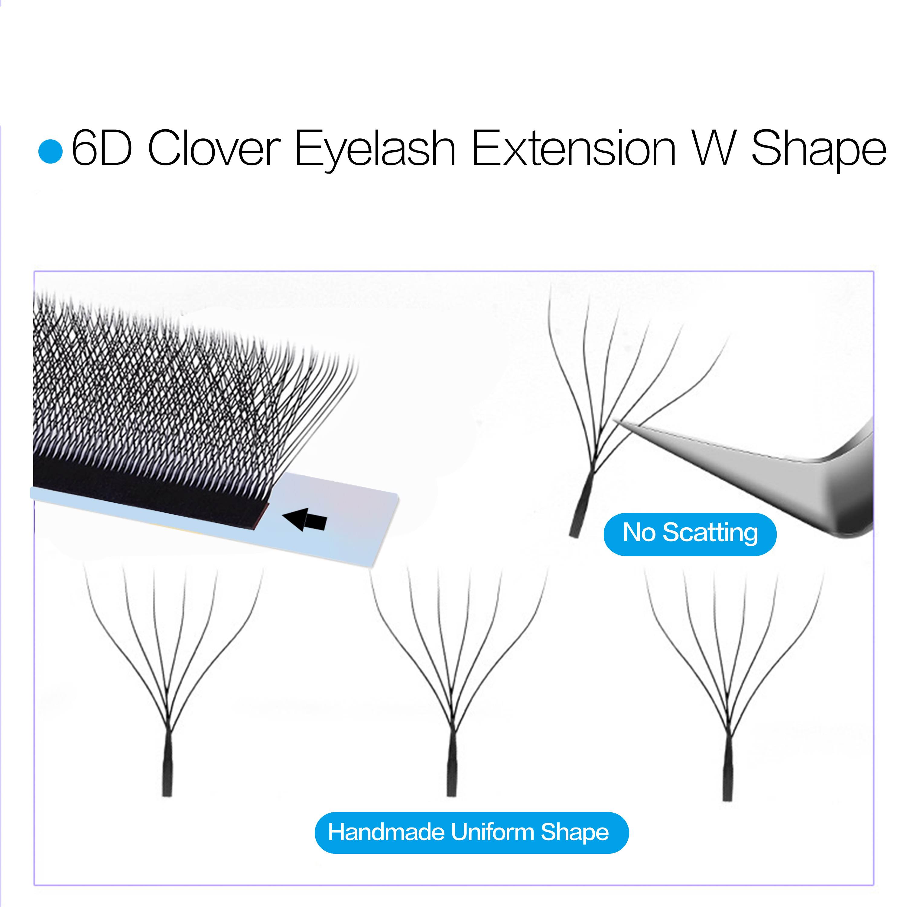 Paeclarus 6D Clover Eyelash Extensions ความหนา 0.07 มม.วัสดุพรีเมี่ยม ...