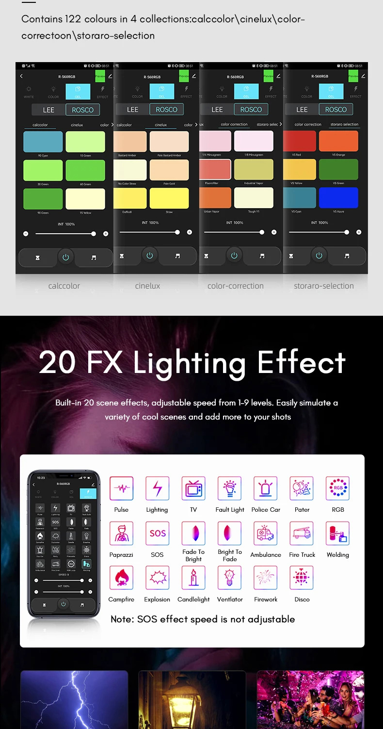 Tolifo Professional Studio Video Lighting RS60RGB RGB LED Video Light ...