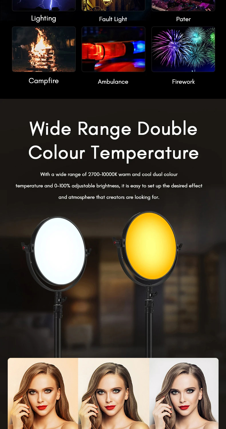 Tolifo Professional Studio Video Lighting RS60RGB RGB LED Video Light ...