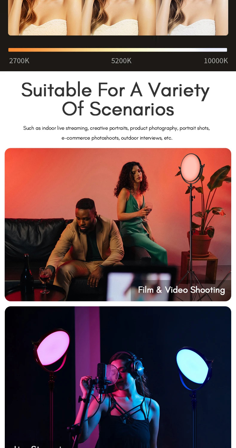 Tolifo Professional Studio Video Lighting RS60RGB RGB LED Video Light ...