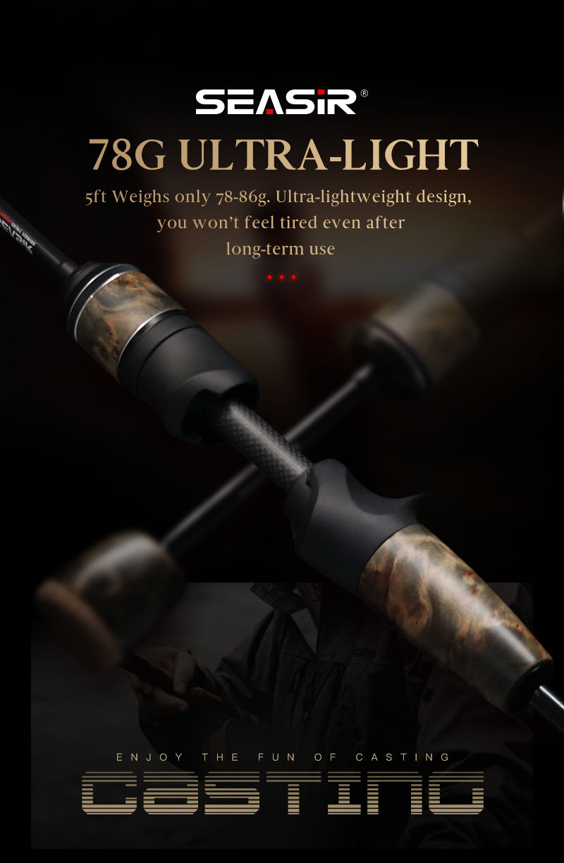 SEASIR Stream Solid Wood Fishing Rod FUJI A + O Guide Rings UL1.57M-1 ...