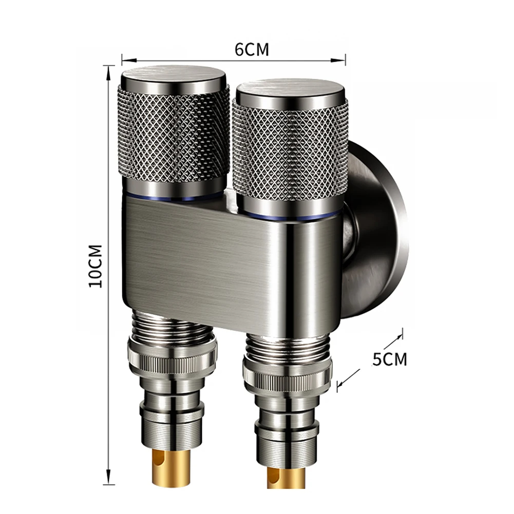 อลูมิเนียมอัลลอยด์ Double Head Water Tap 2 Way One-in Two-out มุมวาล์ว ...