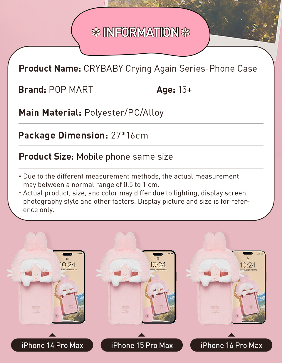 Pop MART CRYBABY Crying Again Series-เคสโทรศัพท์สําหรับiPhone 14/15/16 ...