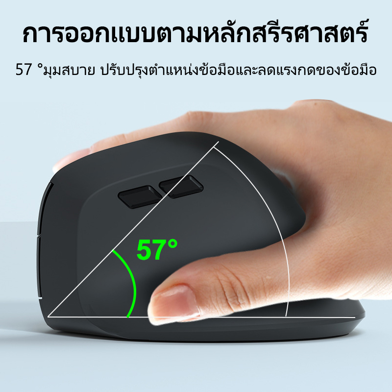 Kuesee เมาส์ไร้สาย 1600DPI แนวตั้ง ออกแบบตามสรีรศาสตร์ Mouse Wireless 2.4G【PC / Mac】 | Shopee ...