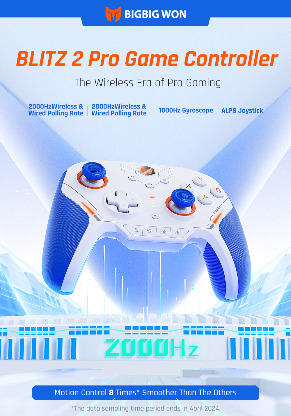 Bigbig WON Blitz 2 TMR Star Flash เกมแพดบลูทูธไร้สาย Somatosensory Controllers 2000HZ สําหรับ NS ...