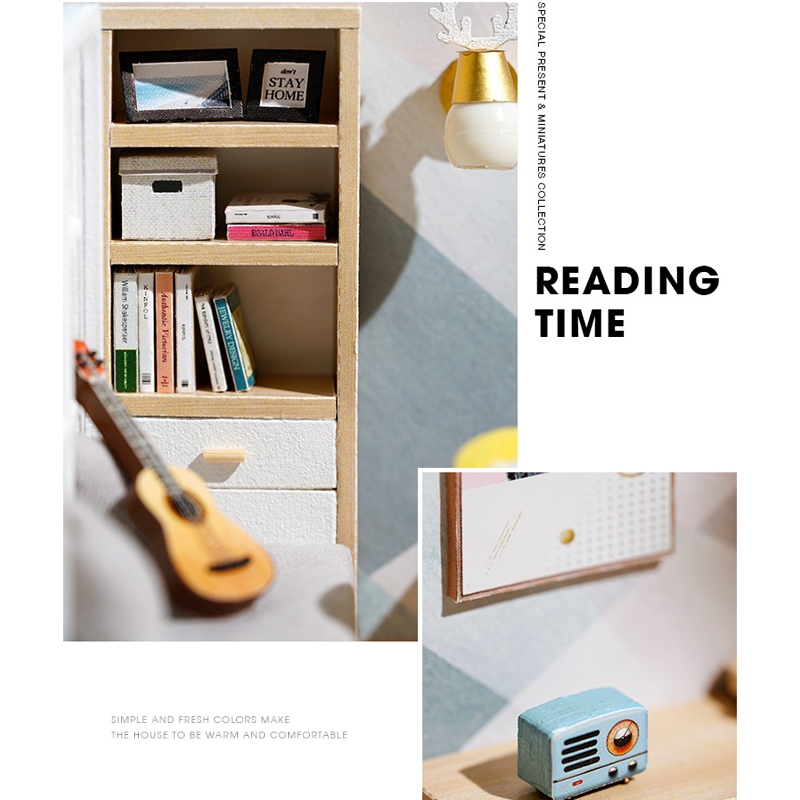 ไม้บ้านตุ๊กตาขนาดเล็ก ทําเอง บ้านขนาดเล็กชุดทําห้องของเล่น 3ง ปริศนา ...