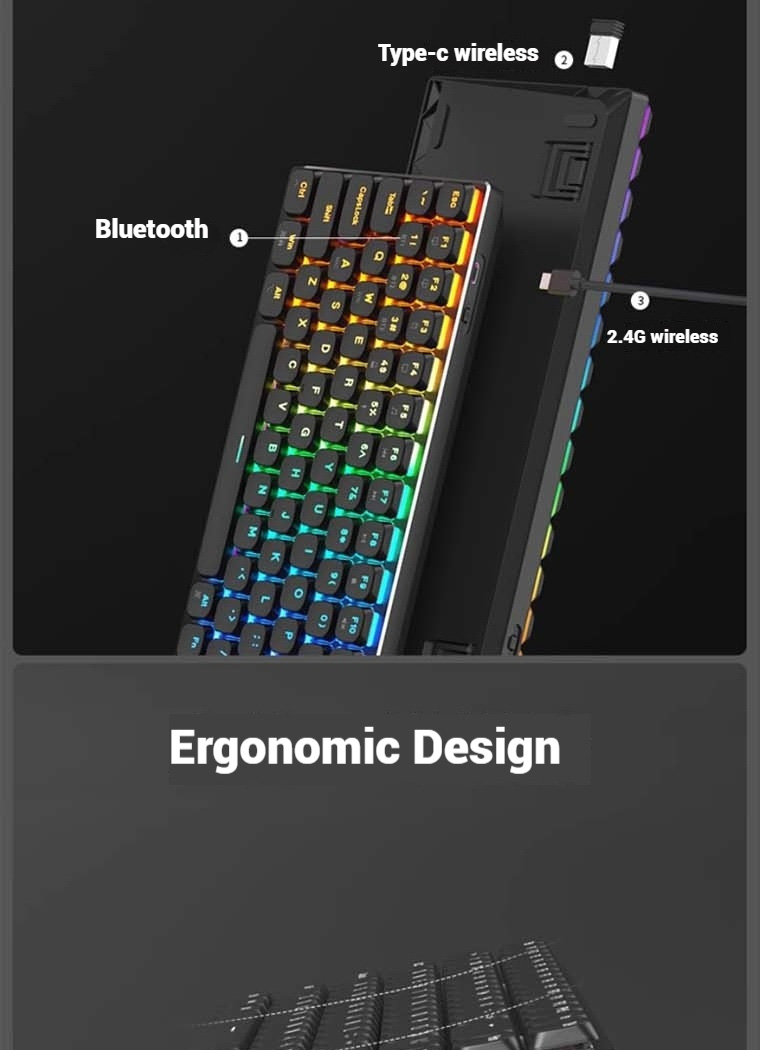 MageGee QingYu 84 Mute Office three mode mechanical keyboard Custom ...