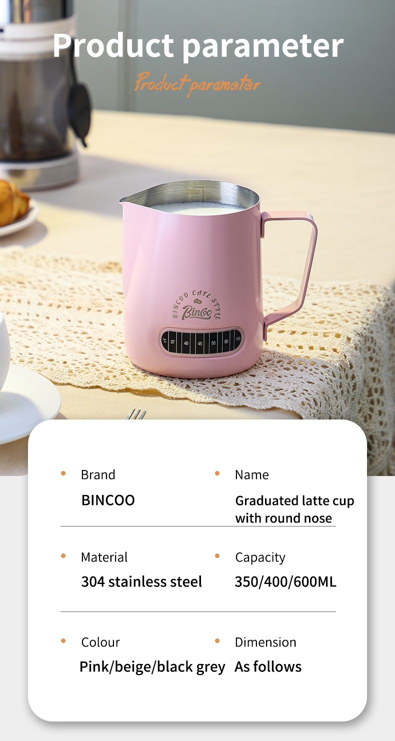 Bincoo Coffee Latter Cup Latter Jar Latter เข็มนม Frother ชุดนมอุ่นโฟม ...