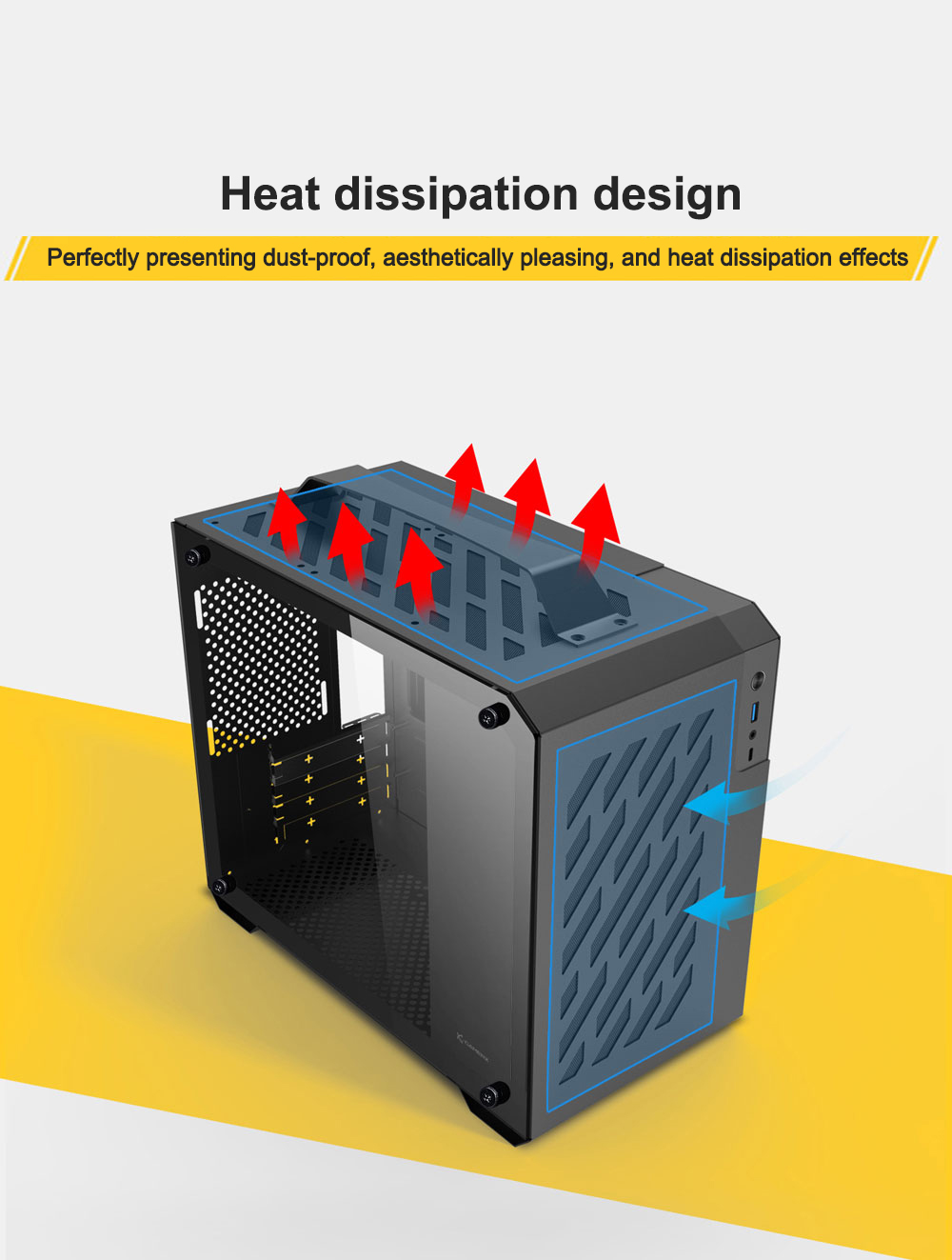 Powertrain X200 MATX คอมพิวเตอร์เดสก์ท็อปแบบพกพาแก้วด้านข้างโปร่งใส 240 ...