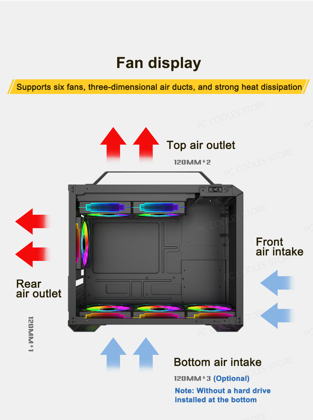 Powertrain X200 MATX คอมพิวเตอร์เดสก์ท็อปแบบพกพาแก้วด้านข้างโปร่งใส 240 ...