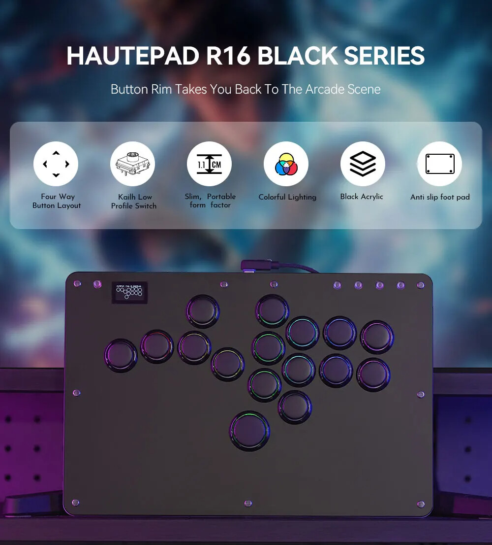 Haute42 Controle อาเขตจอยสติ๊ก Hitbox Controller ปุ่มขอบ Hitbox ...