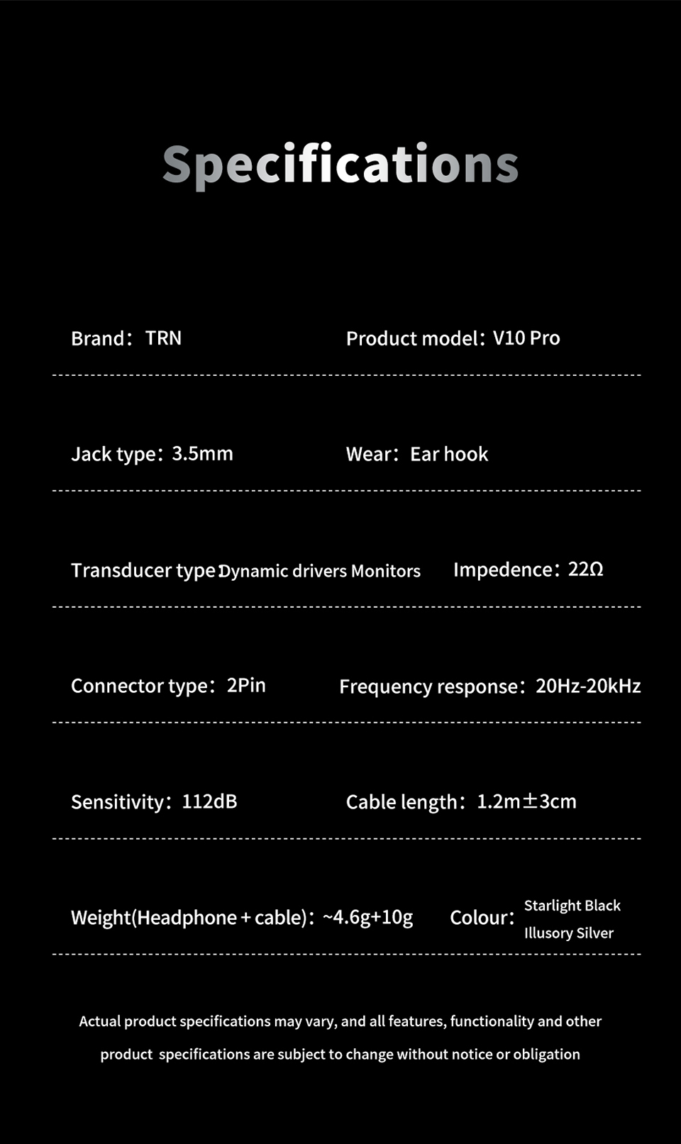 Trn V10 PRO 2DD + 2BA Hybrid In Ear หูฟัง DJ HIFI Monito วิ่งกีฬาหูฟัง ...