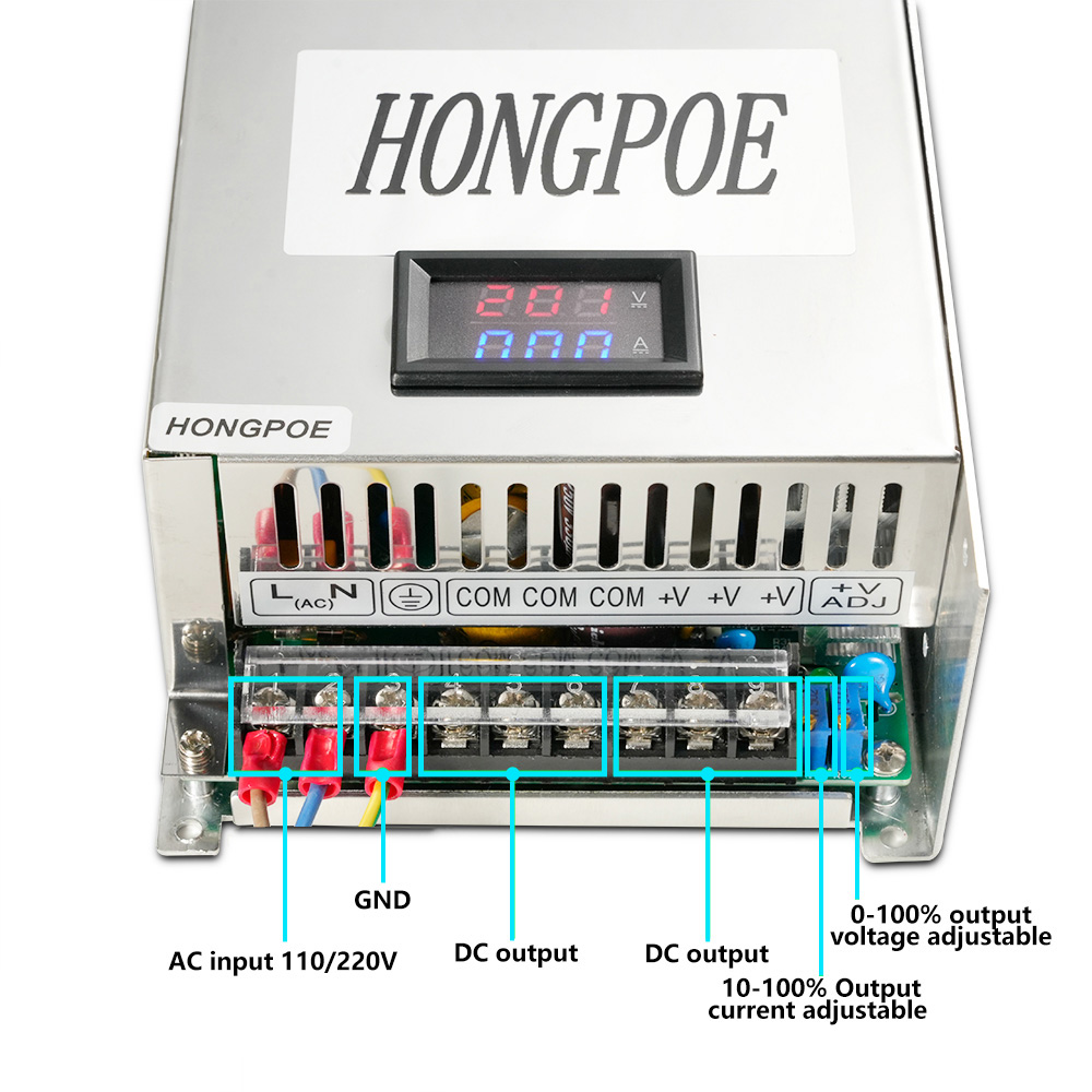 1000w Switching Power Supply แรงดันไฟฟ้าระเบียบ 0-12V 15V 24V 36V 48V 60V 85V 90V 100V 110V 200V ...