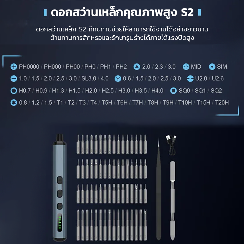 MONKEY Electric Screwdriver 68 in 1 ไขควง ไขควงไฟฟ้าใช้งานง่าย ออกแบบ ...