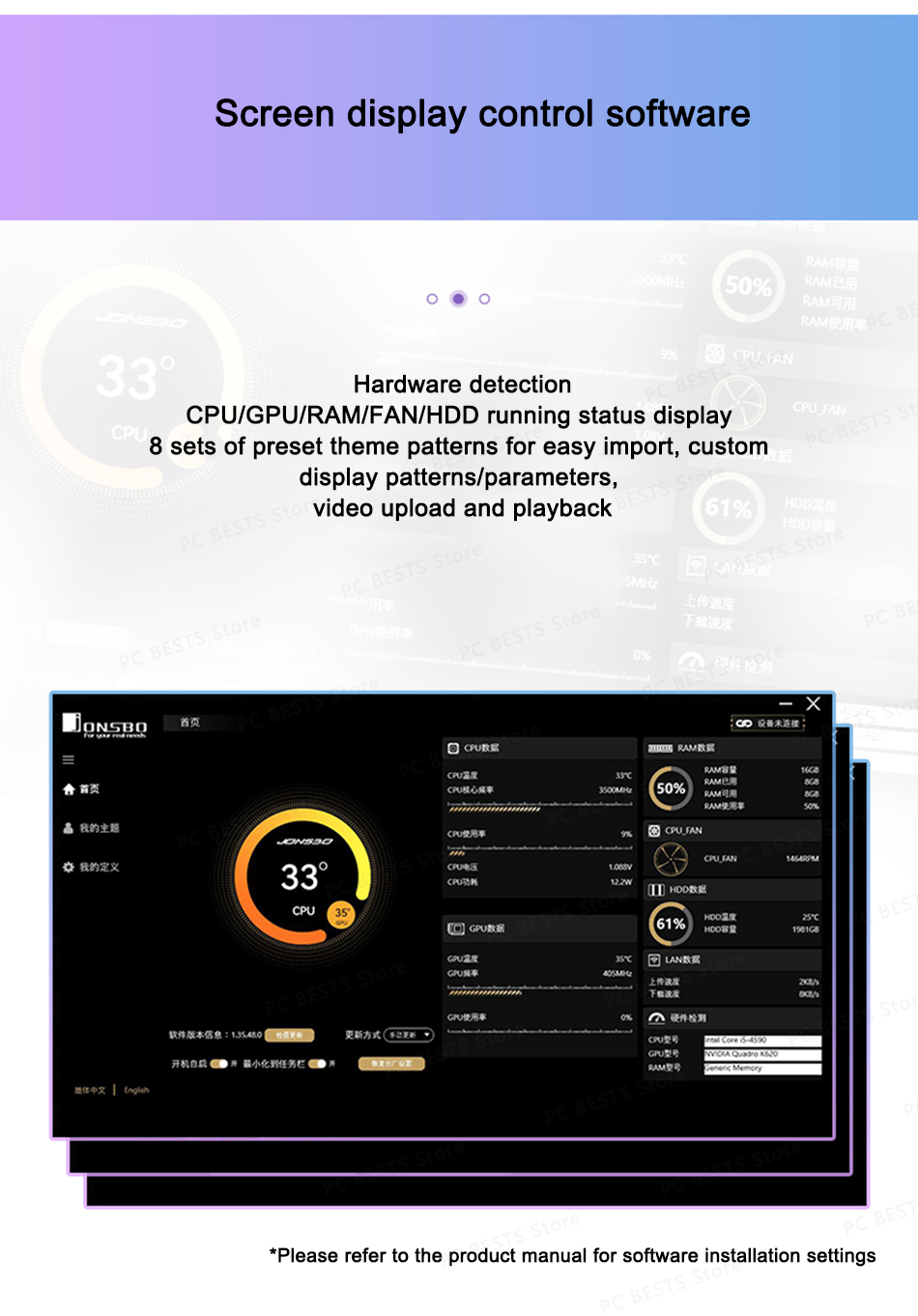 Jonsbo TF2-360SC แบบบูรณาการหม้อน้ําระบายความร้อนด้วยน้ํา ARGB IPS หน้า ...