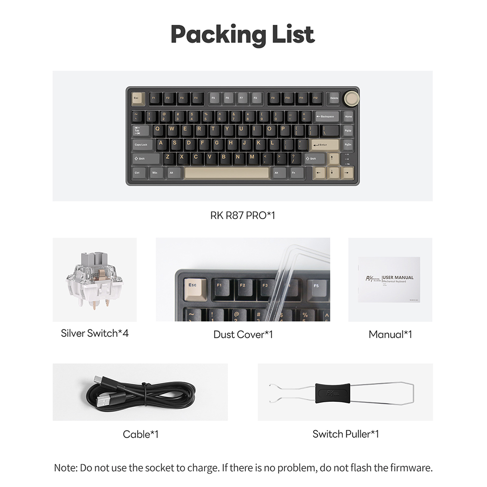Rk Royal Kludge RKR75 Phantom 80 Key ปะเก็นคีย์บอร์ดแบบมีสาย | Shopee ...