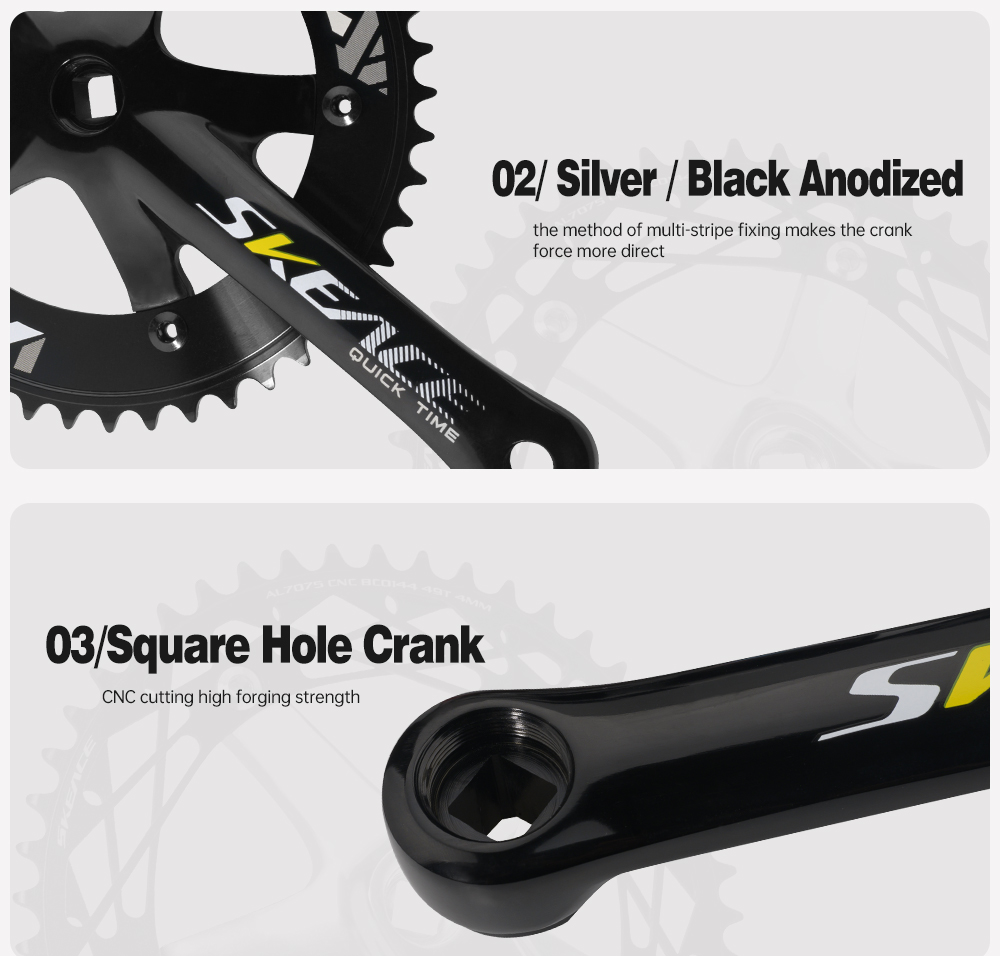 SKEACE BCD Track Fixie Bike Crankset 144mm x 165mm, 48T Anodized ...