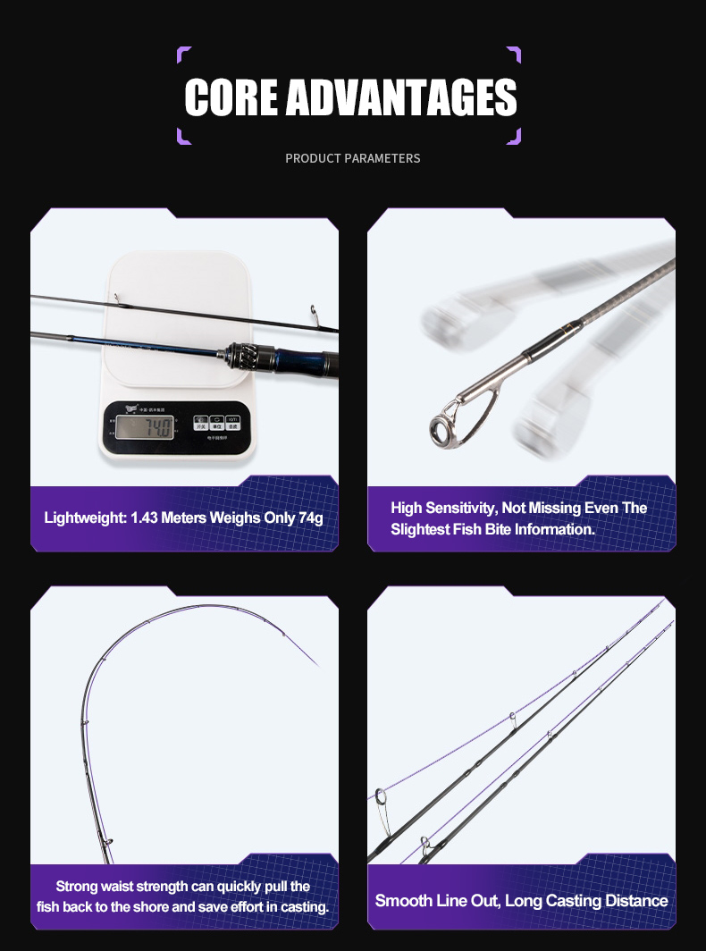 SIGAMA2 Perch Rod Ultralight Carbon Rods MF Action Spinning Casting ...