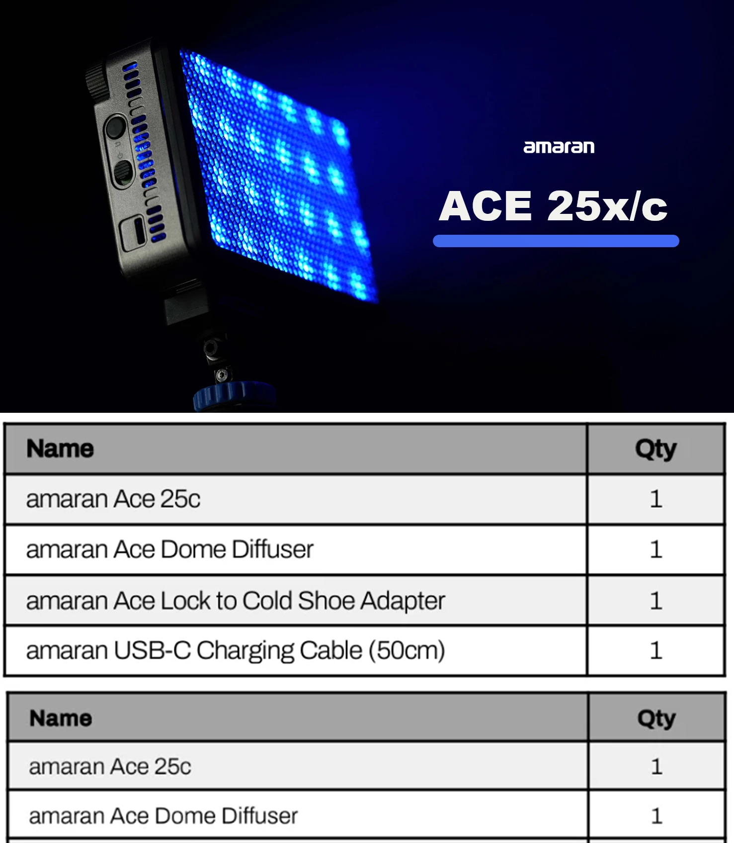 การเย็บ amaran Ace 25c Full color Compact LED Mini On-camera Light 2300K-10000K One-cond setup ...