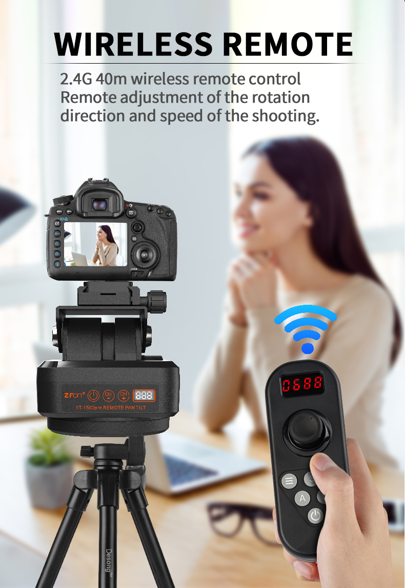 ZIFON YT-1500 Pro Pan Pan Tilt ไฟฟ้าแบบพาโนรามา 360 องศาหมุน 2.2 กก. ...