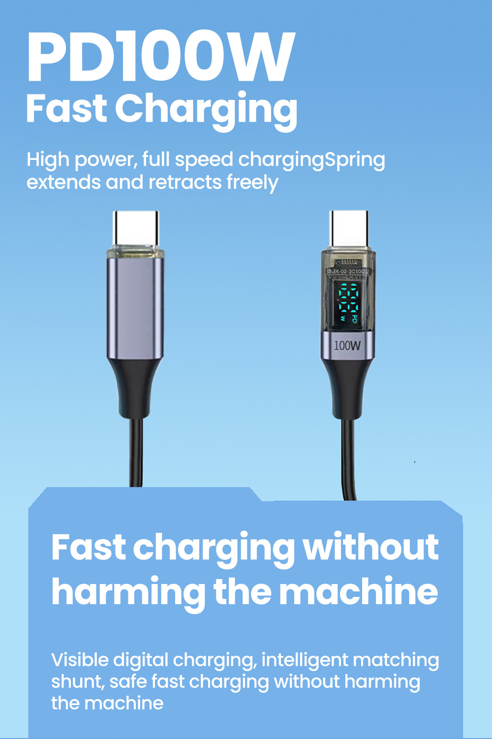 Twitch 1.8M 100W Digital Straight Elbow Fast Charging Type C to Type C ...