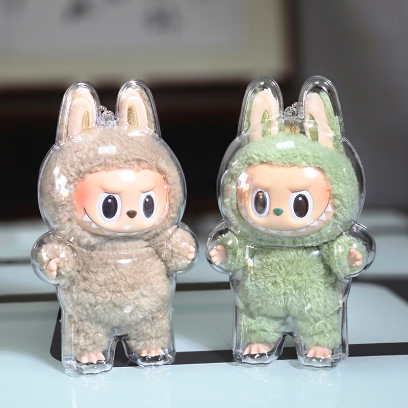 Labubu V1 โปร่งใสป้องกันกรณี Labubu จี้ป้องกันกระเป๋าเป้สะพายหลังเสื้อ ...