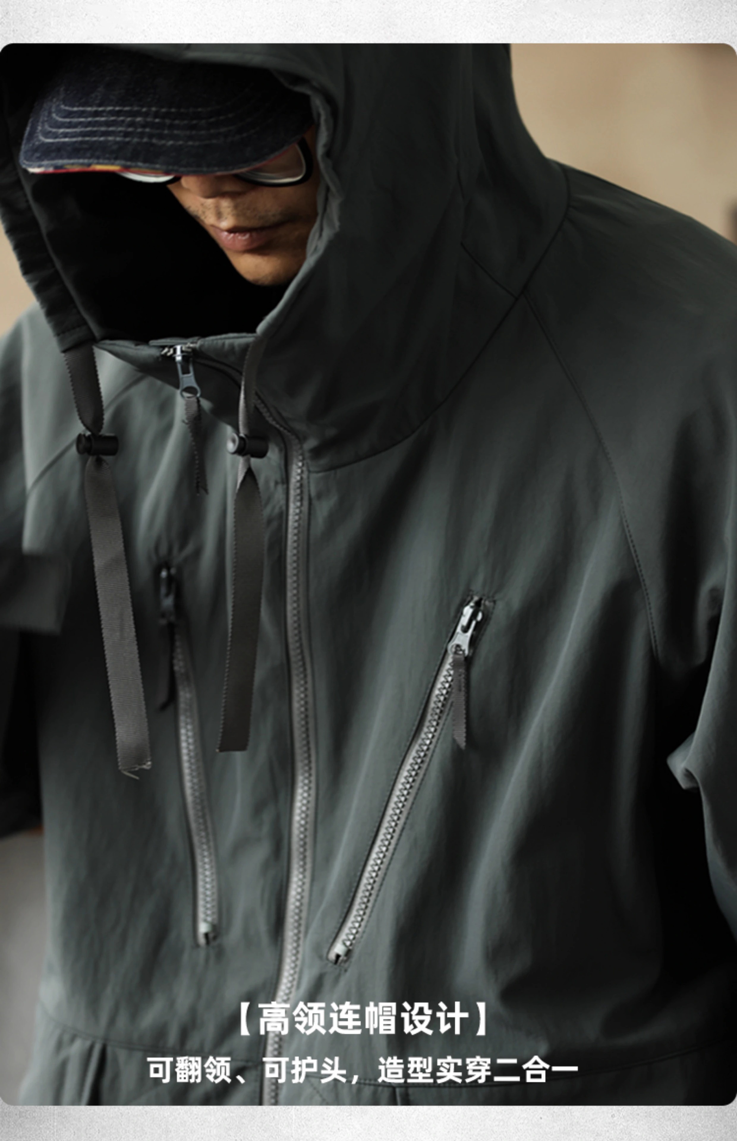 Mountain Series Outdoor Functional Multi-pocket Jacket Jacket Men American Casual Windproof ...