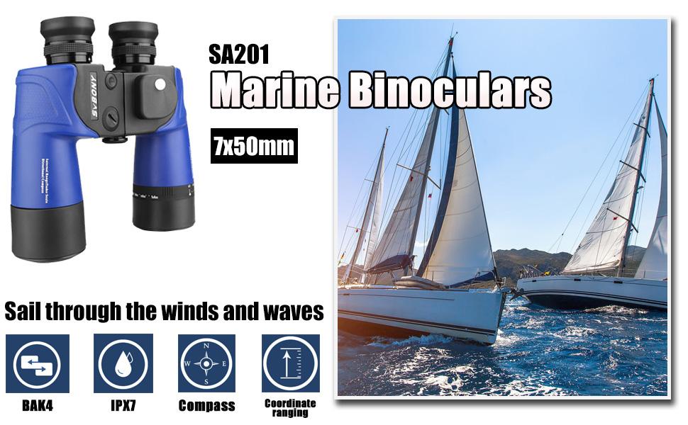 Svbony SA201 กล้องส่องทางไกลสำหรับเรือ 7X50 Night Vision พร้อมเข็มทิศ ...