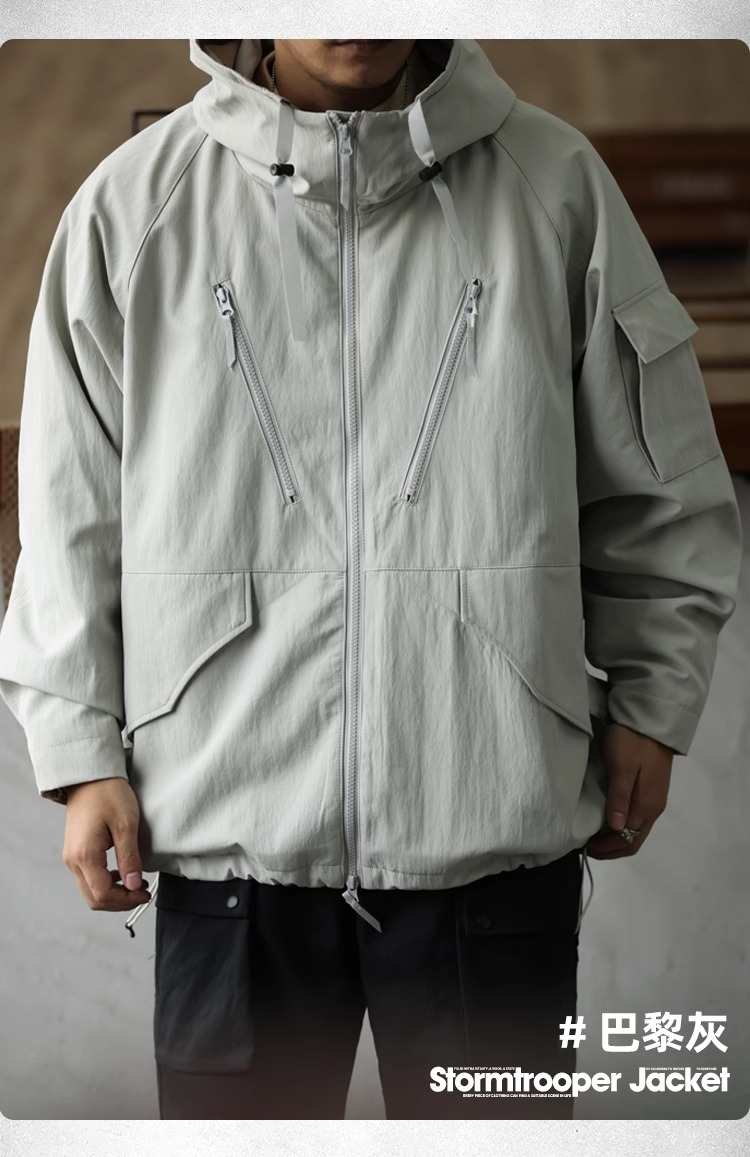 Mountain Series Outdoor Functional Multi-pocket Jacket Jacket Men American Casual Windproof ...