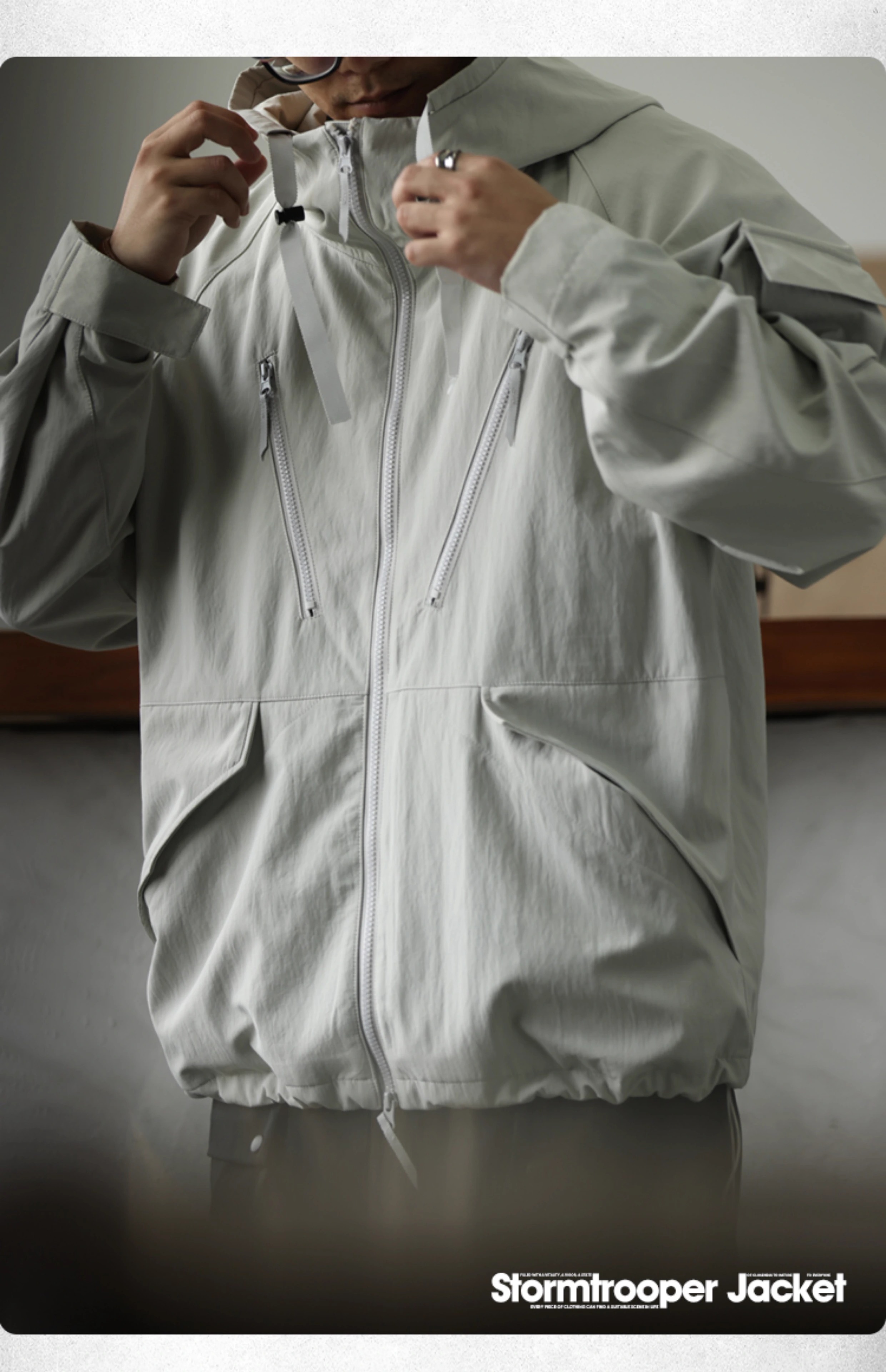 Mountain Series Outdoor Functional Multi-pocket Jacket Jacket Men American Casual Windproof ...