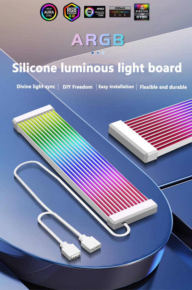 Ice Whale SL-24 PC RGB Light Strip Neon Line 24PIN motherboard 8PIN graphics card Luminous Power ...