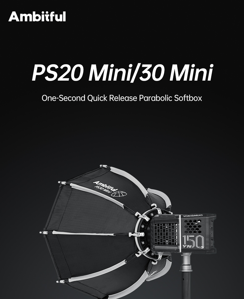 Ambitful PS20 Mini/30 Mini One-Second Quick Release Parabolic Softbox Mini Bowens Mount สําหรับ ...