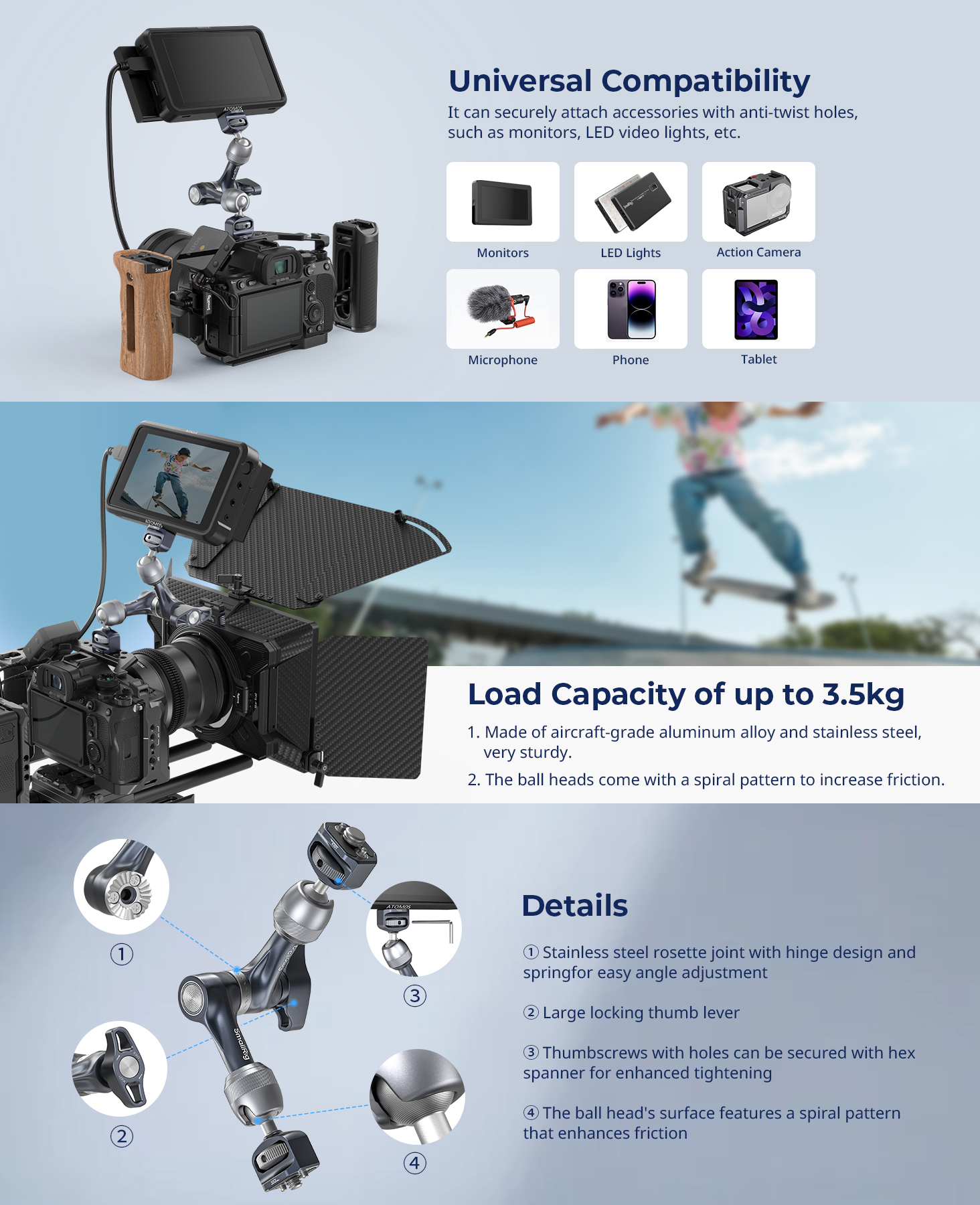 Smallrig HawkLock H21 Quick Release Magic Arm สําหรับกล้อง/จอภาพ/ไฟ LED ...