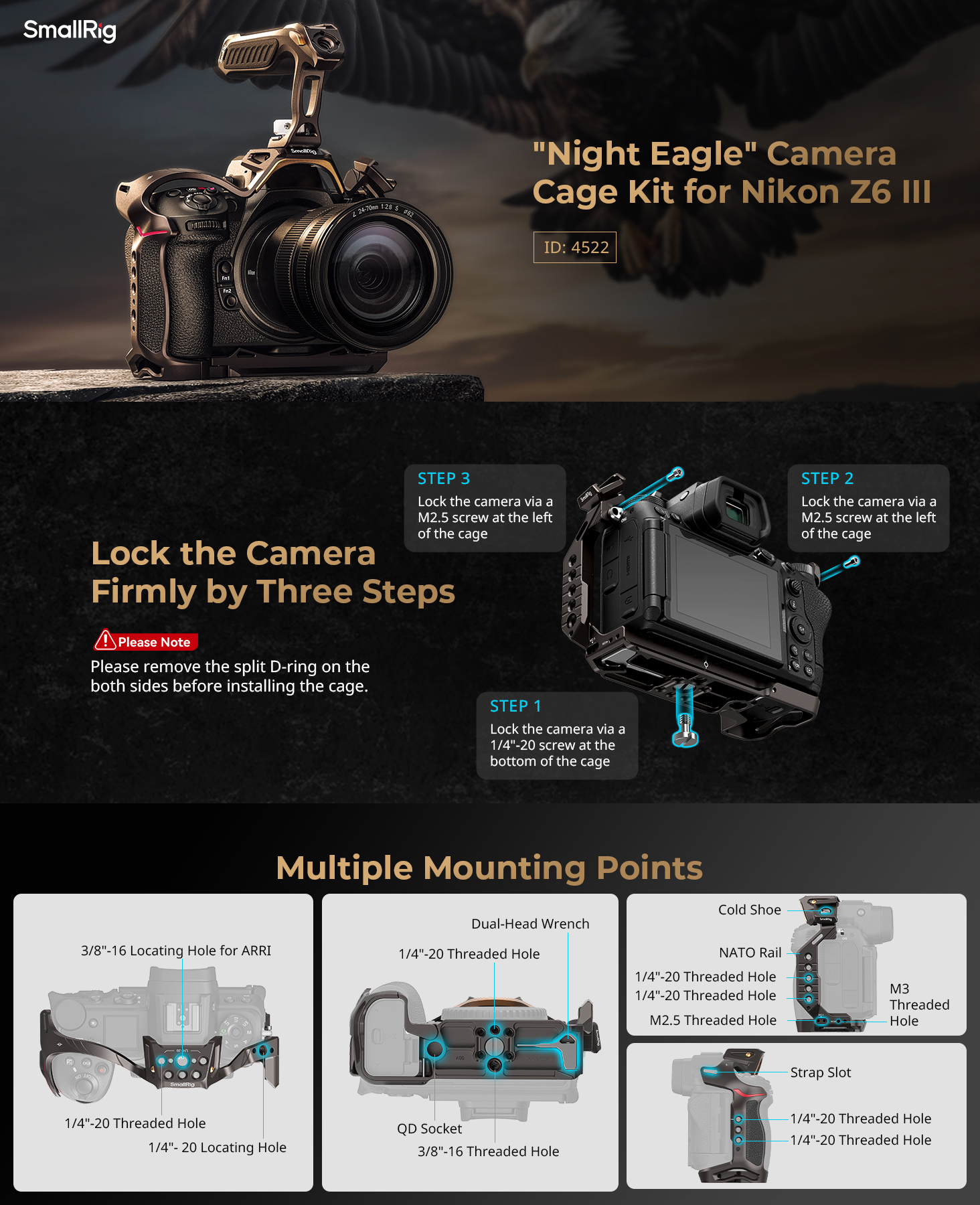 Smallrig Night Eagle Z6III กล้อง Quick Release Cage Kit สําหรับ Nikon ...