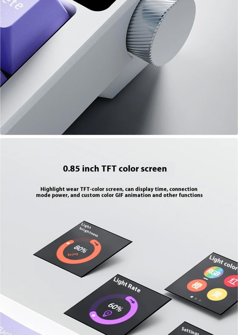 Ajazz AK650 คีย์บอร์ดเชิงกลไร้สายแบบกําหนดเองสามโหมด, โครงสร้างปะเก็น, ปลั๊กร้อน, พร้อมแป้นพิมพ์ ...