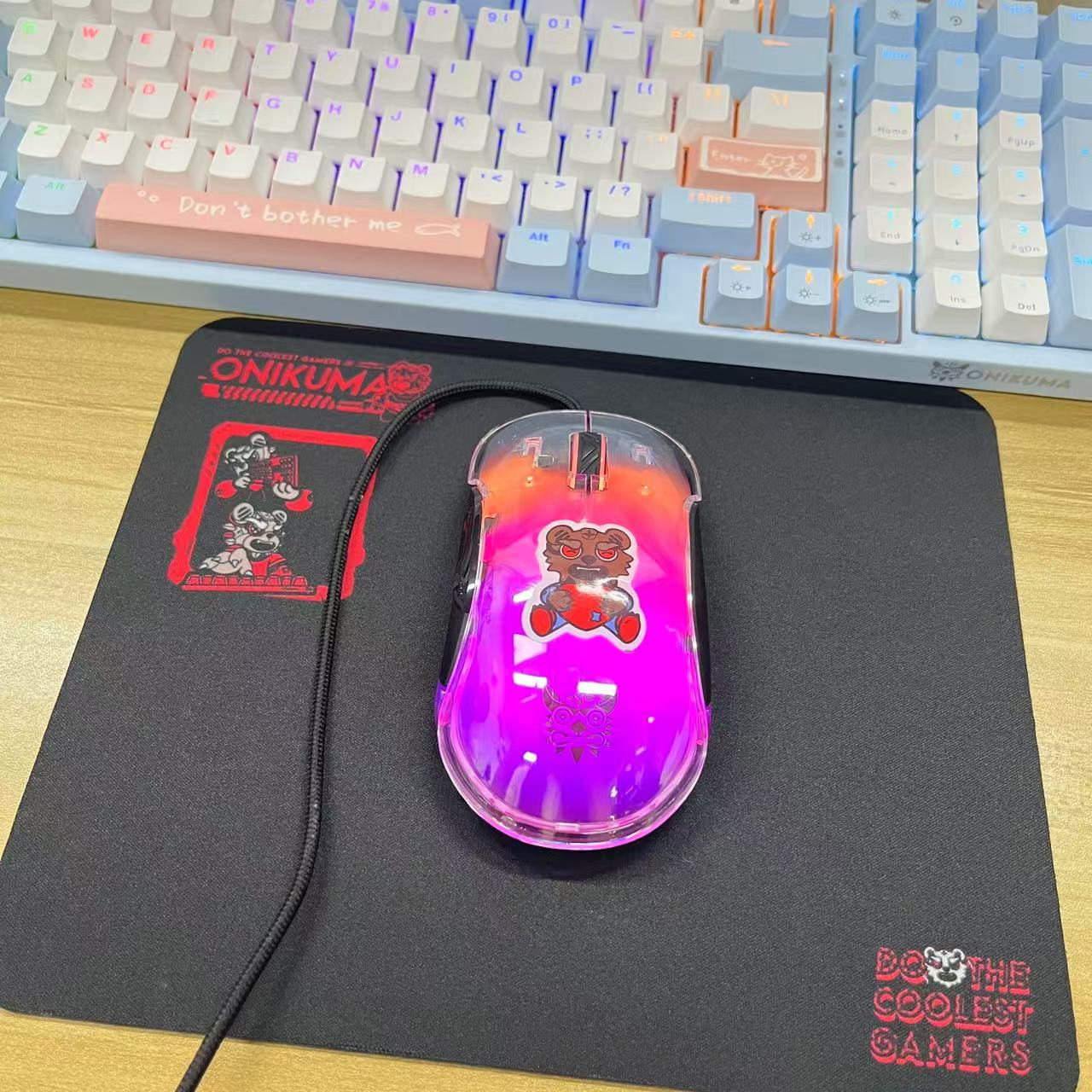 Onikuma แผ่นรองเมาส์สําหรับเล่นเกมสีดําบริสุทธิ์ขนาดแผ่นรองเมาส์ยาง ...