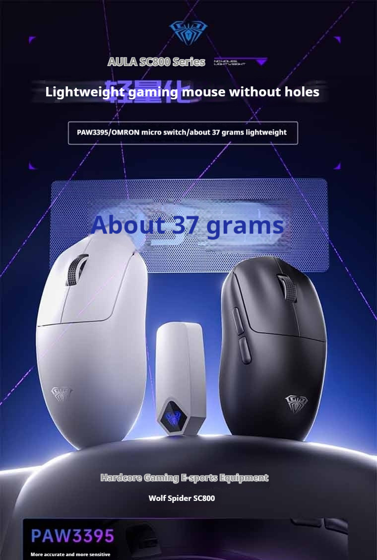 Aula SC800 เมาส์เล่นเกมไร้สายสองโหมด, PAW3395, Omron Micro, เมาส์เล่น ...