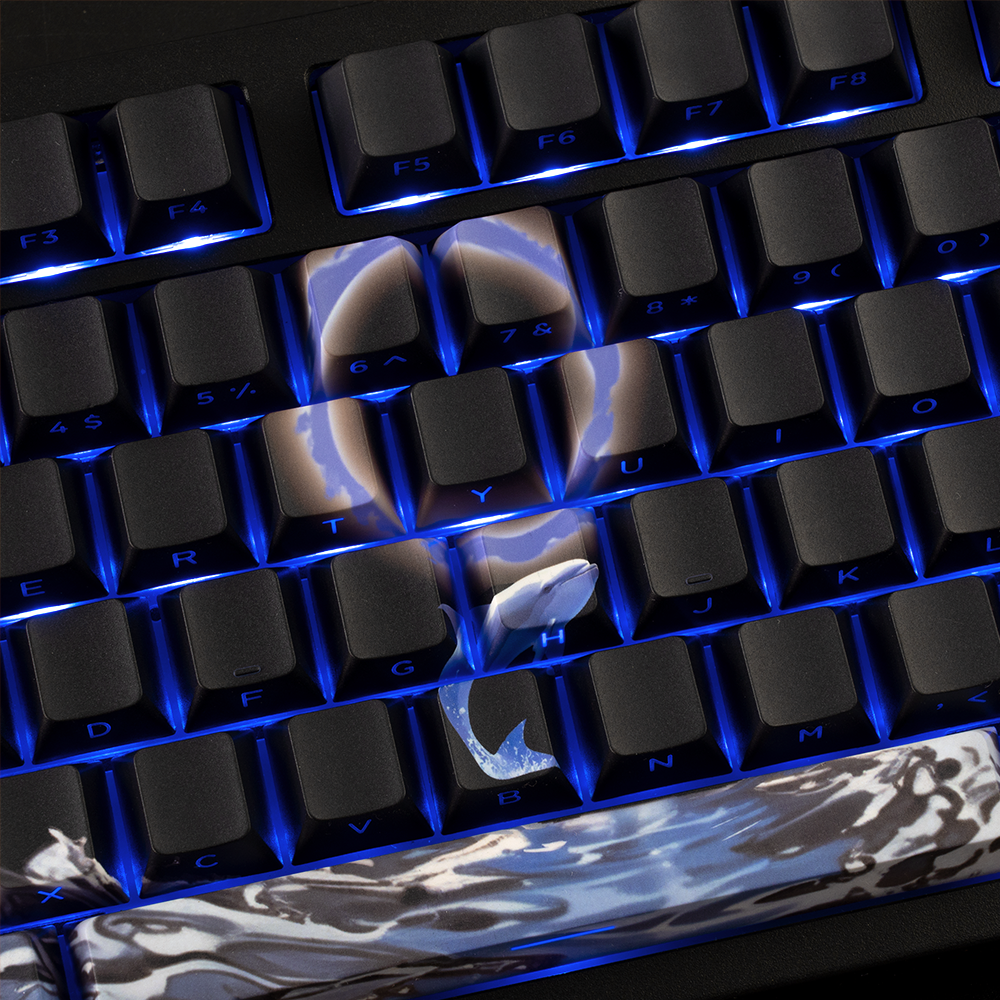 Xvx Blue Sea Tide Cherry Profile Double shot 5 ด้าน Dye-Sub PBT Keycap ...