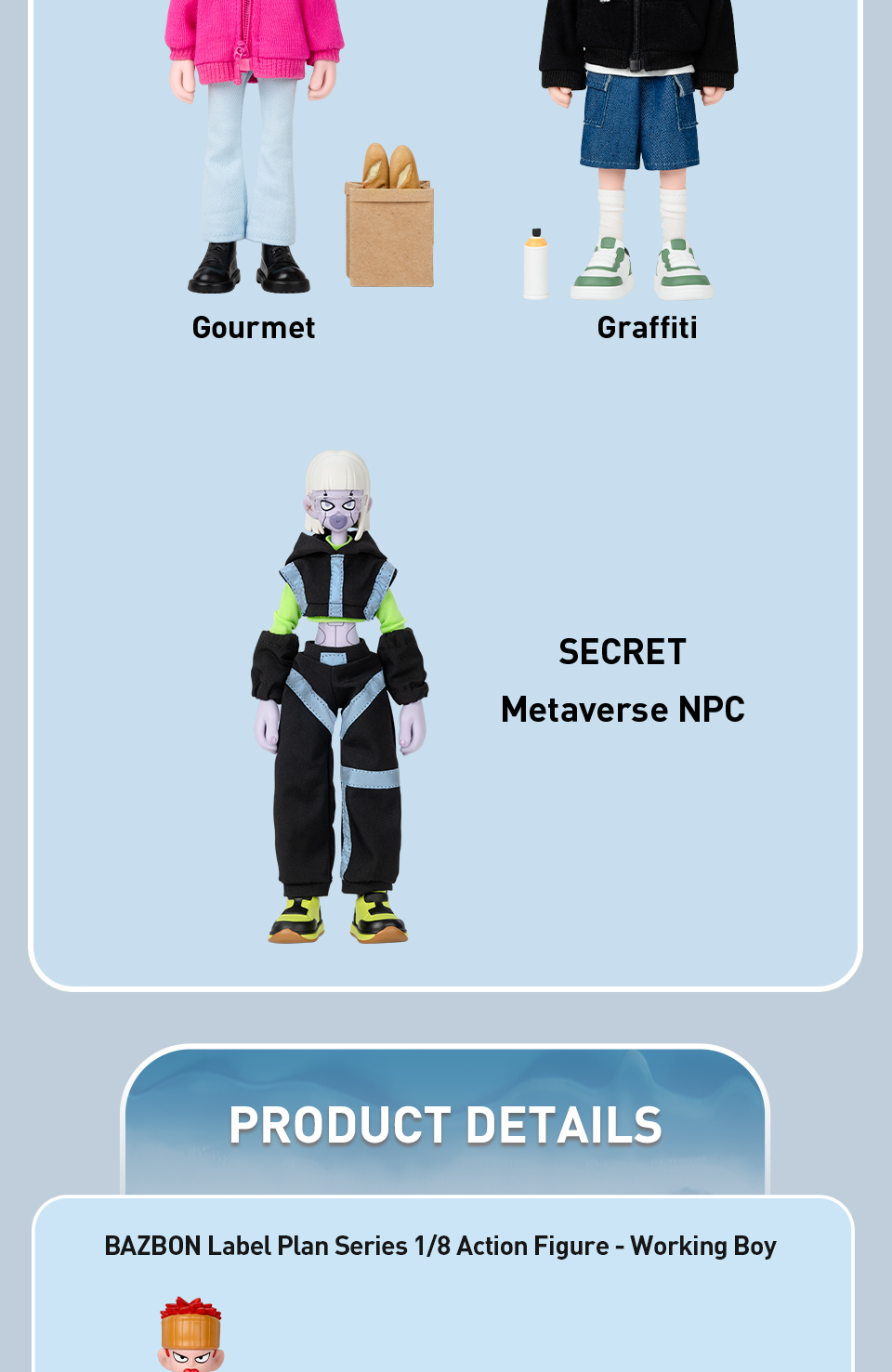 POP MART BAZBON Label Plan Series 1/8 Action Figure | Shopee Thailand