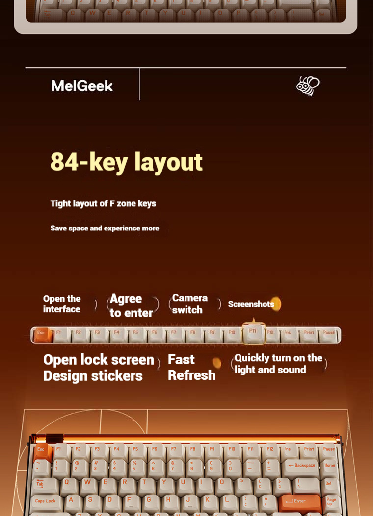 MelGeek MADE84 PRO Magnetic Axis Keyboard RT Magneto Axis 84 key ...