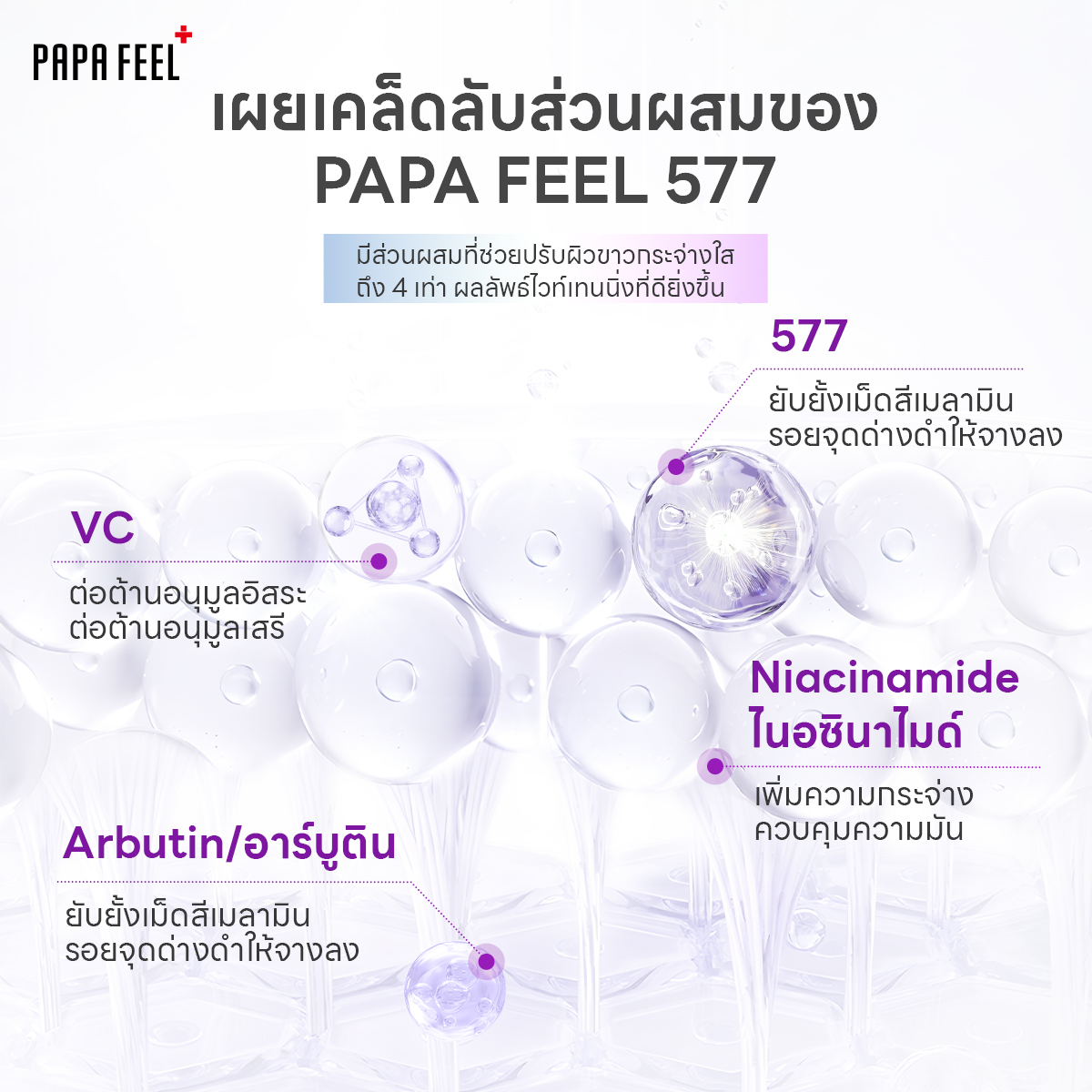 PAPA FEEL เซรั่มรอยสิว ลดฝ้า เซรั่ม577 30ml | ฝ้า กระ | Dark Spot ...