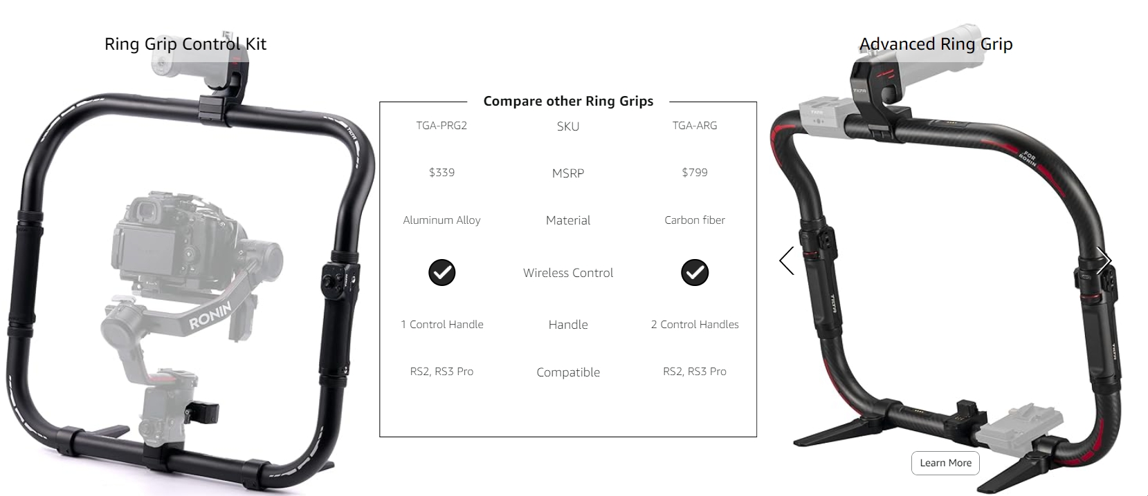 Tilta Basic Ring Grip Plus พร้อมที่จับควบคุมไร้สายสําหรับ DJI Ronin RS2/RS 3 Pro/RS 4/RS 4 Pro ...