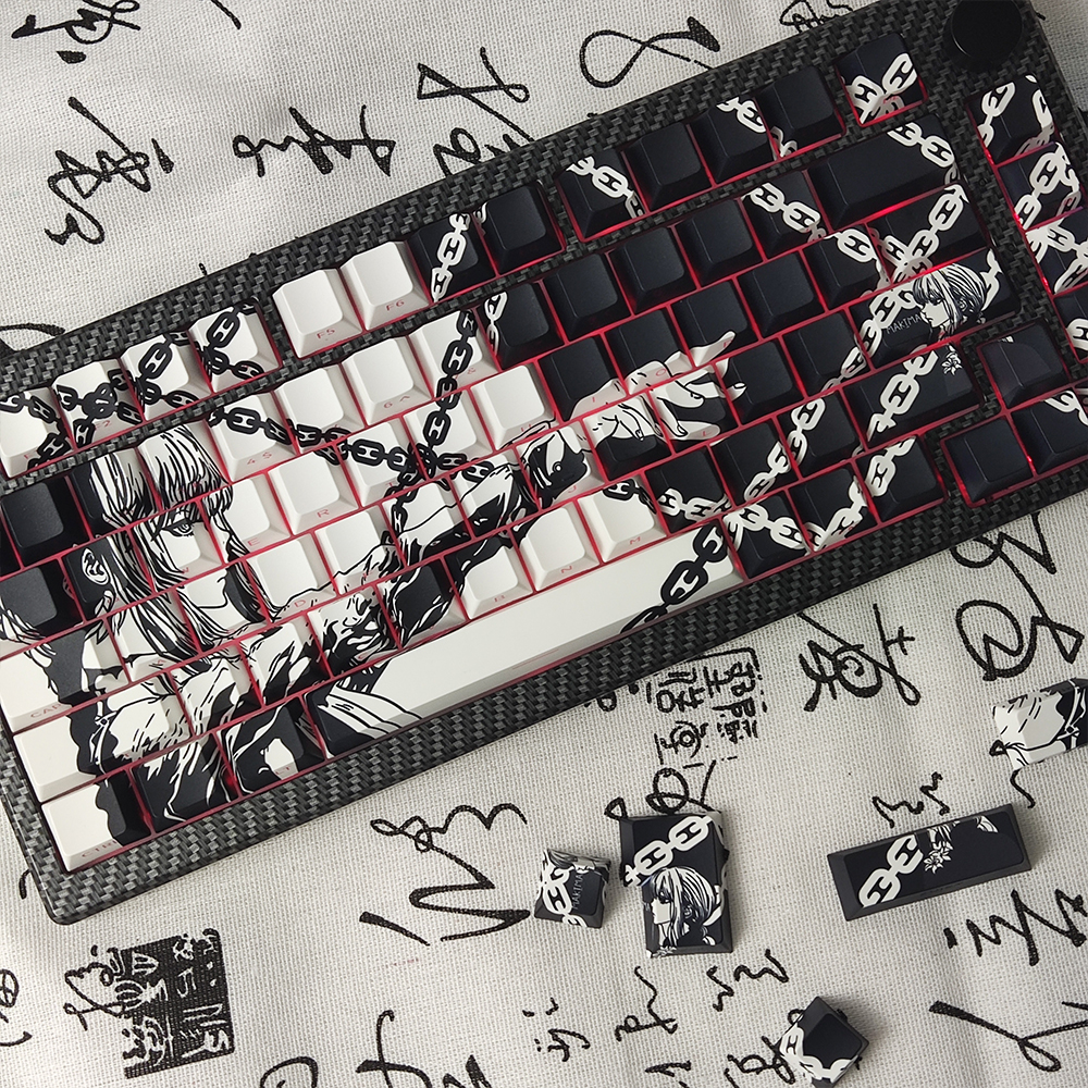Chainsaw Man Makima Keycap Cherry Profile 130 คีย์ PBT ห้าด้าน Dye ...