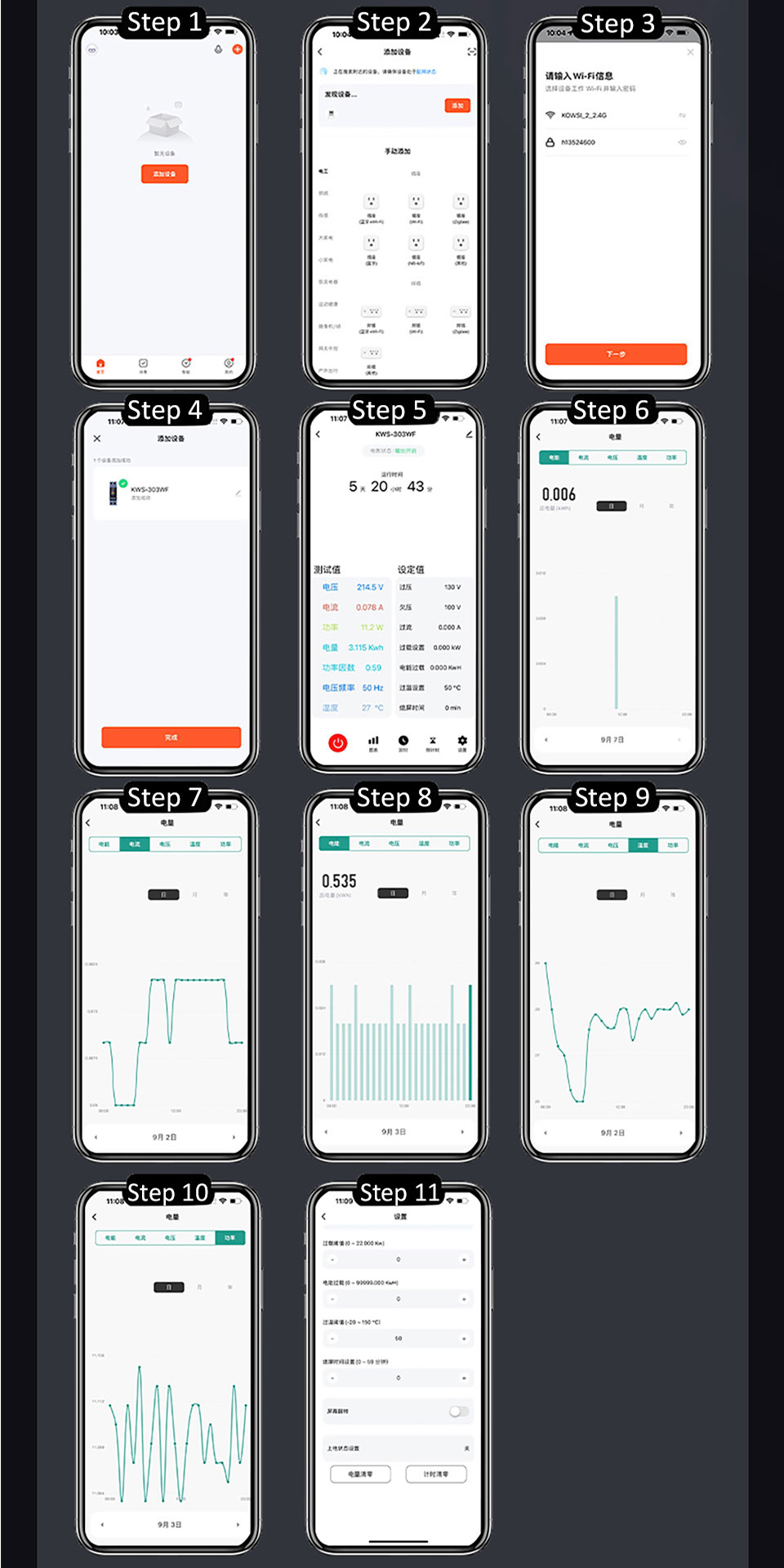 Tuya WiFi 9in1 Power Meter AC Energy Meter APP Control 100-290V/40A แรงดันไฟฟ้าและ Current Meter ...